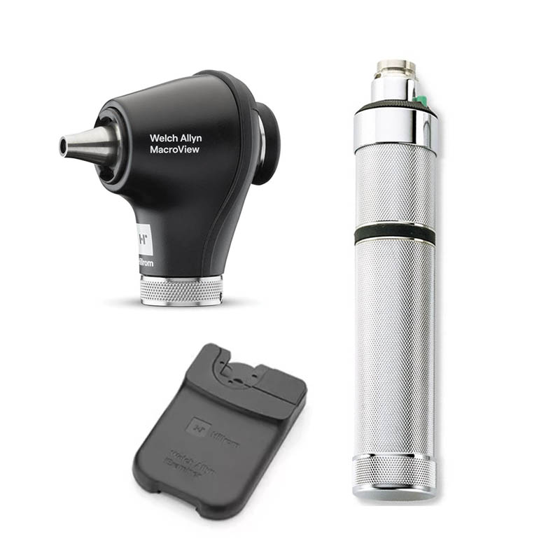 Welch Allyn 3.5V LED MacroView Plus Otoscope Set w / iExaminer & NiCad ...