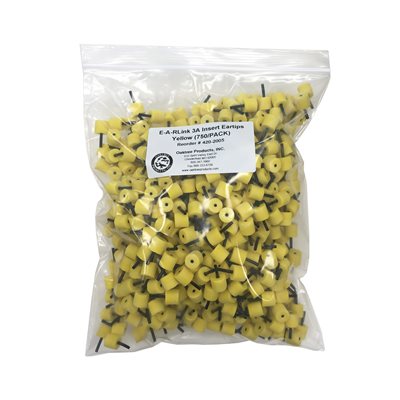 E-A-RLink 3A Insert Eartips - Yellow (750 / pk)