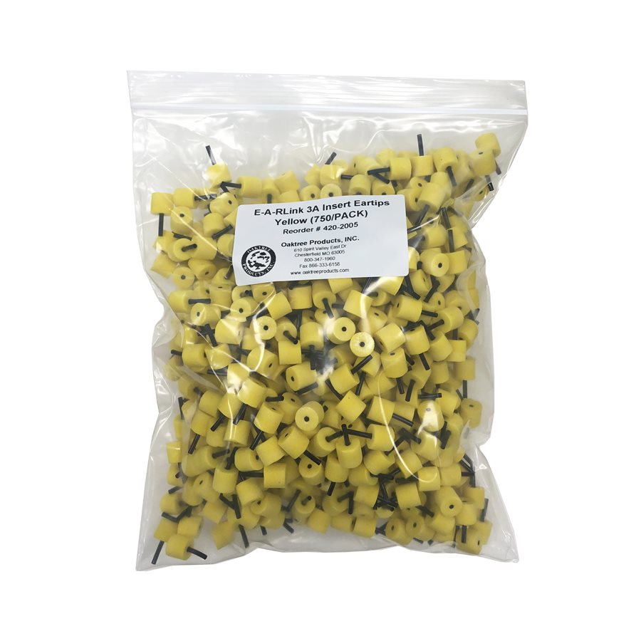 E-A-RLink 3A Insert Eartips - Yellow (750 / pk)