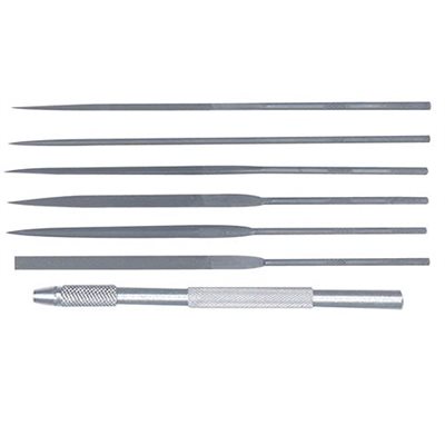 Excel Needle File Set with Aluminum Handle (6 / set)