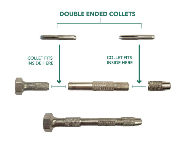 Excel Pin Vise with 2 Double-Ended Collets