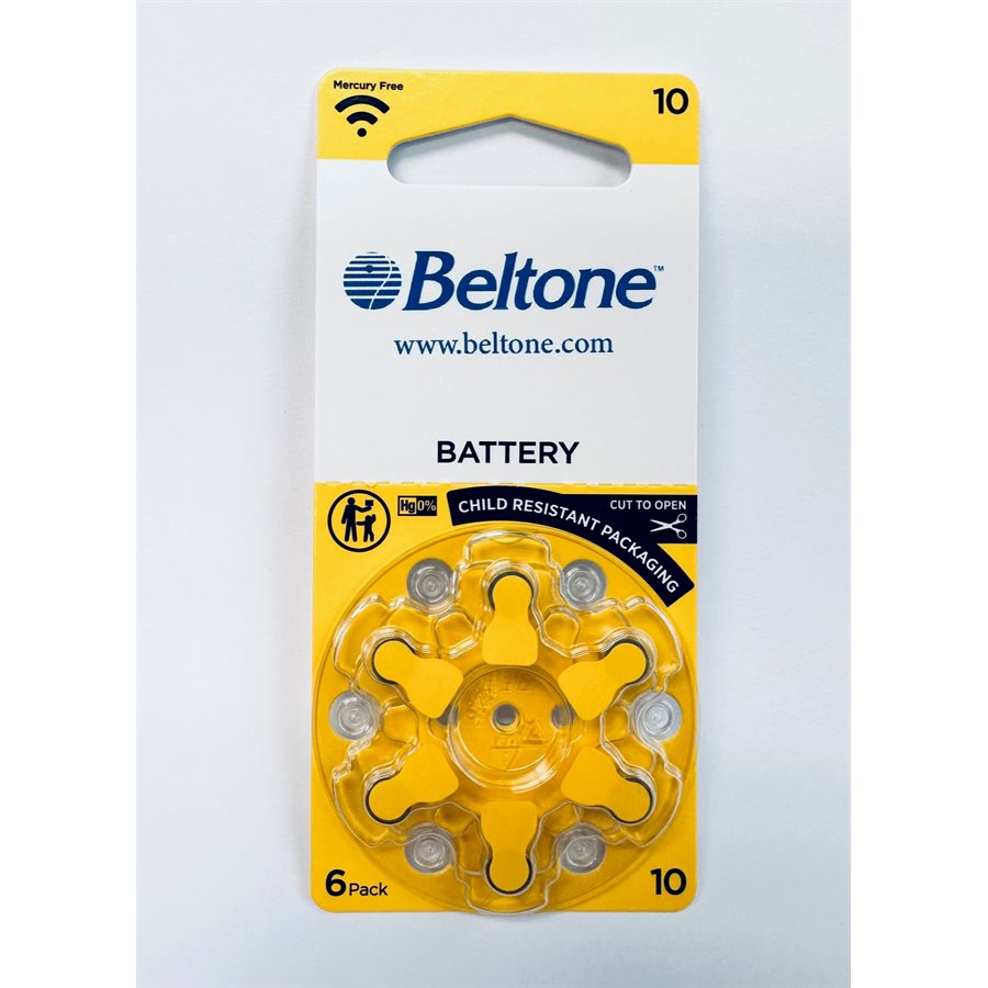 Beltone Custom Label Rayovac Batteries, size 10 (10 cards of 6 batteries)