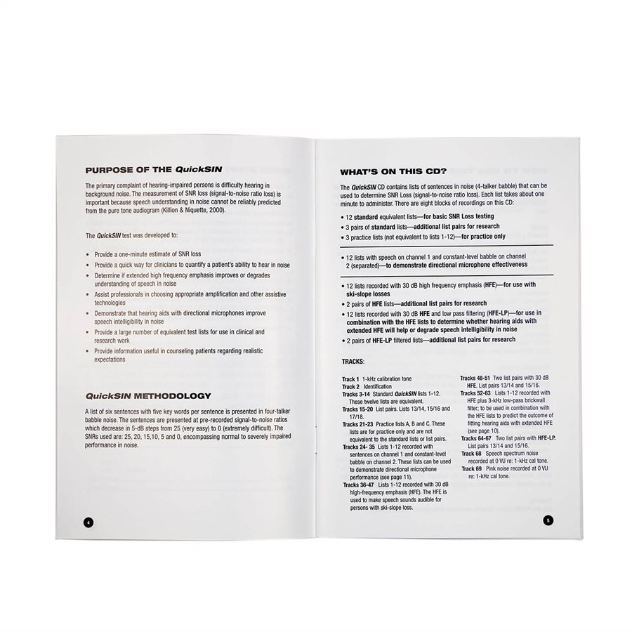 QuickSIN Speech-In-Noise Test - CD Format