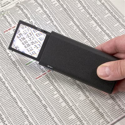 LumiPop LED Lighted Slide-Out Aspheric Magnifier - Square, 5X Magnification