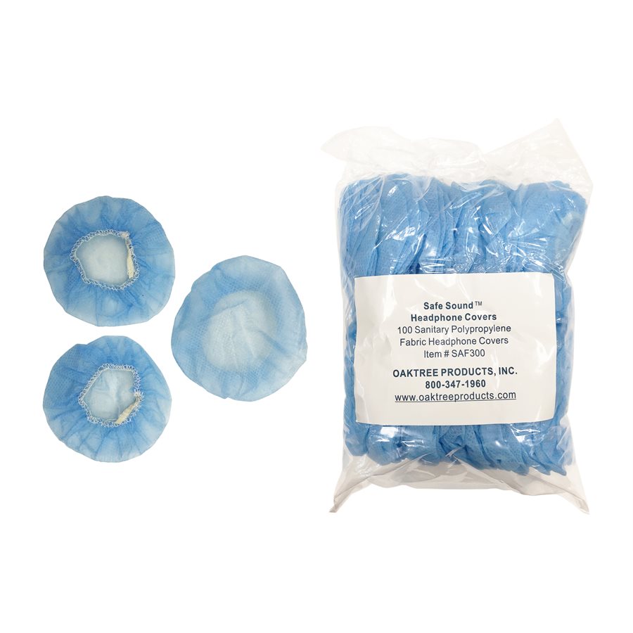 Safe Sound Disposable Headphone Covers - Standard Size, Blue (100 / bag)