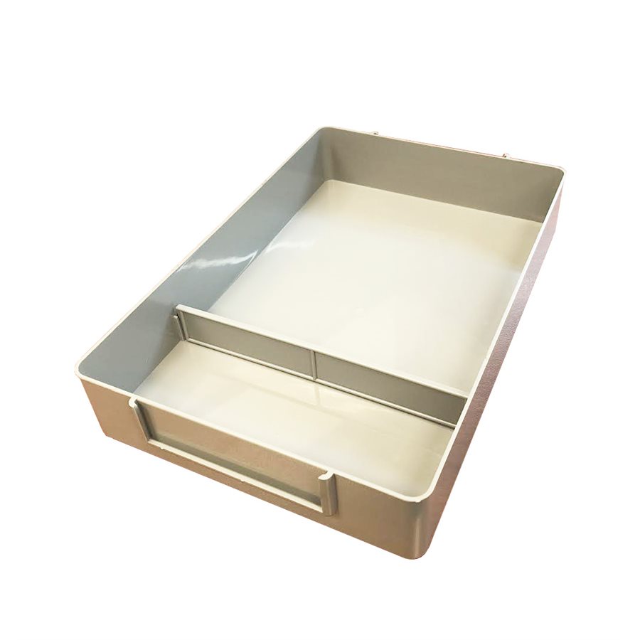 Plastic Storage Tray with Small Divided Compartment, Gray (6"x9"1.5")